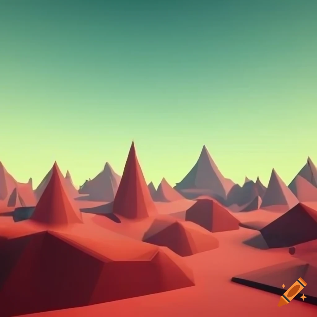Low poly terrain artwork on Craiyon