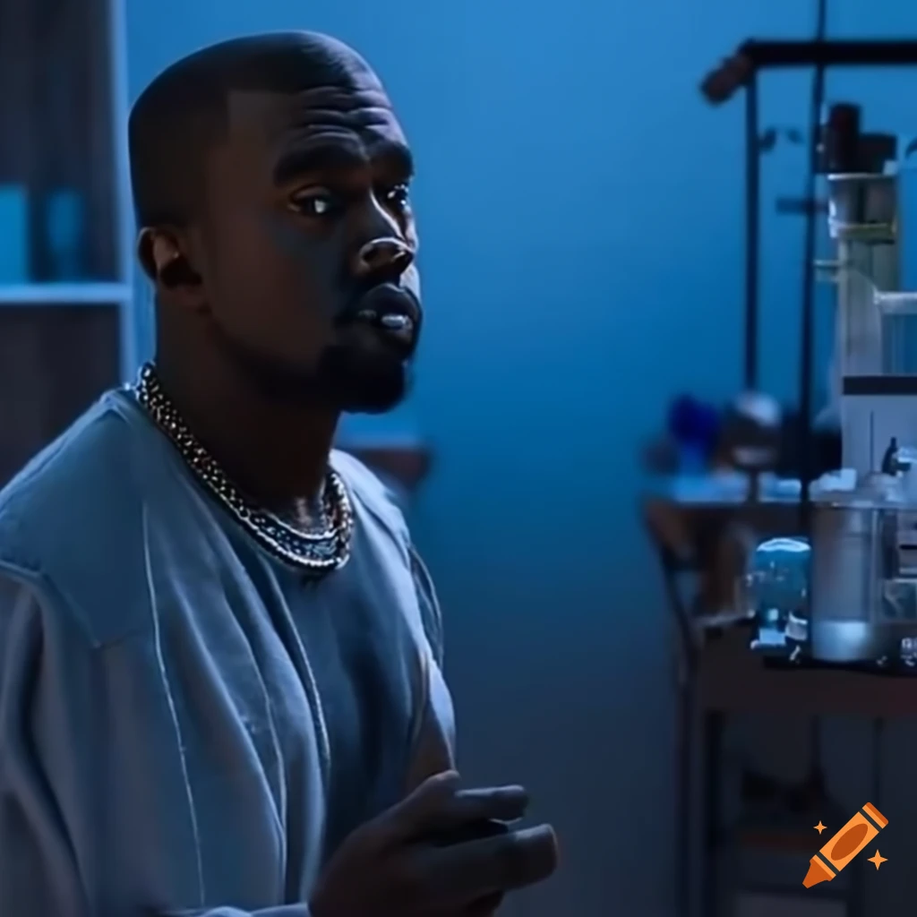 Kanye west and his twin brother in a laboratory on Craiyon