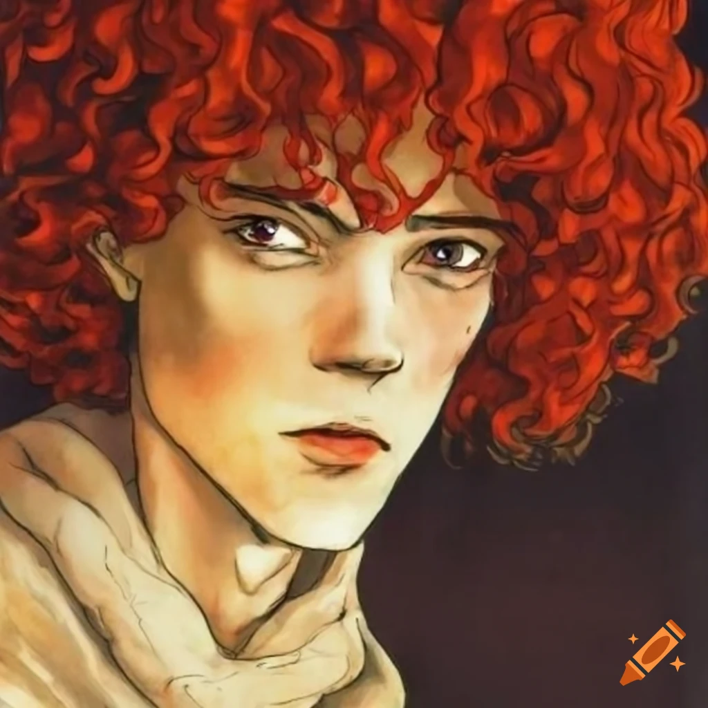 Portrait of a red-haired guy in unique art style on Craiyon