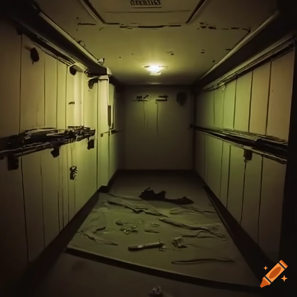 View inside a military office bunker