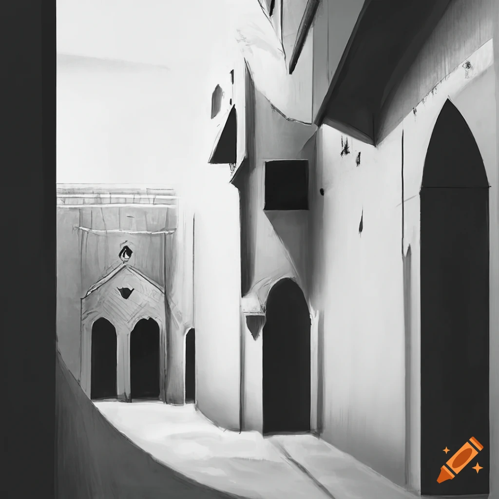 Geometric arabic calligraphy on traditional houses