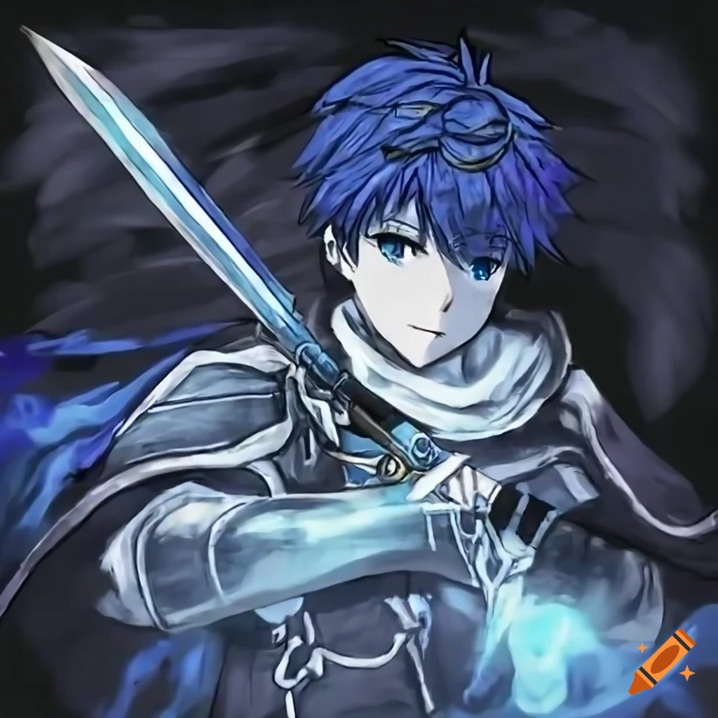 Monochromatic image of Ike unleashing Aether on Craiyon