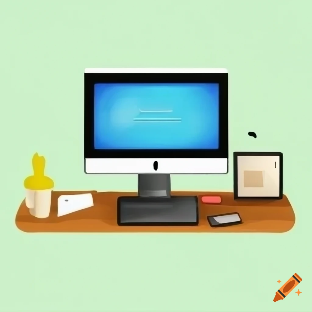 Illustration of a clean and organized office desk