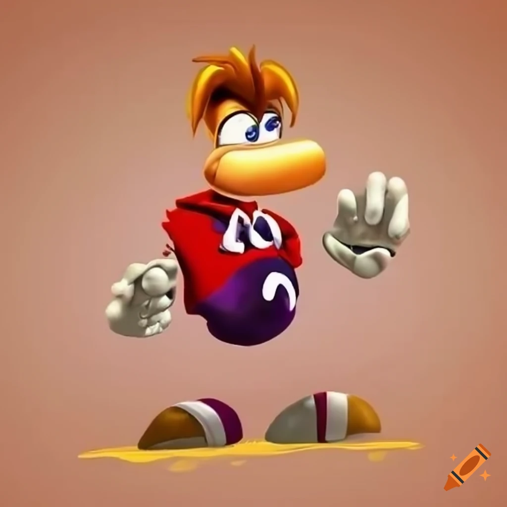 Funny illustration of a plump rayman character on Craiyon