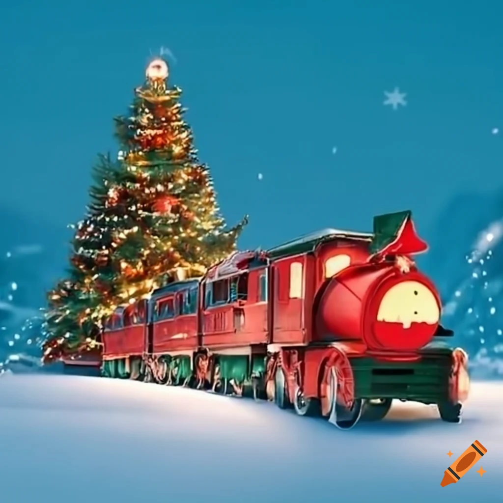 Train filled with christmas gifts