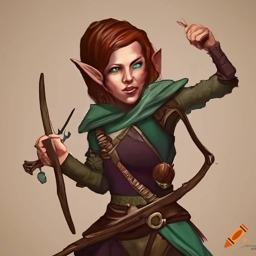 Portrait Of A Female Half Elf Ranger Named Helfy Rango