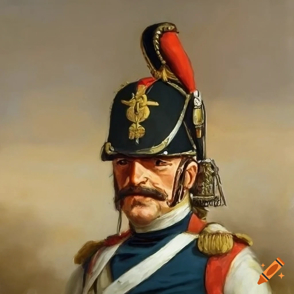 Closeup painting of a French Imperial Guard soldier on Craiyon