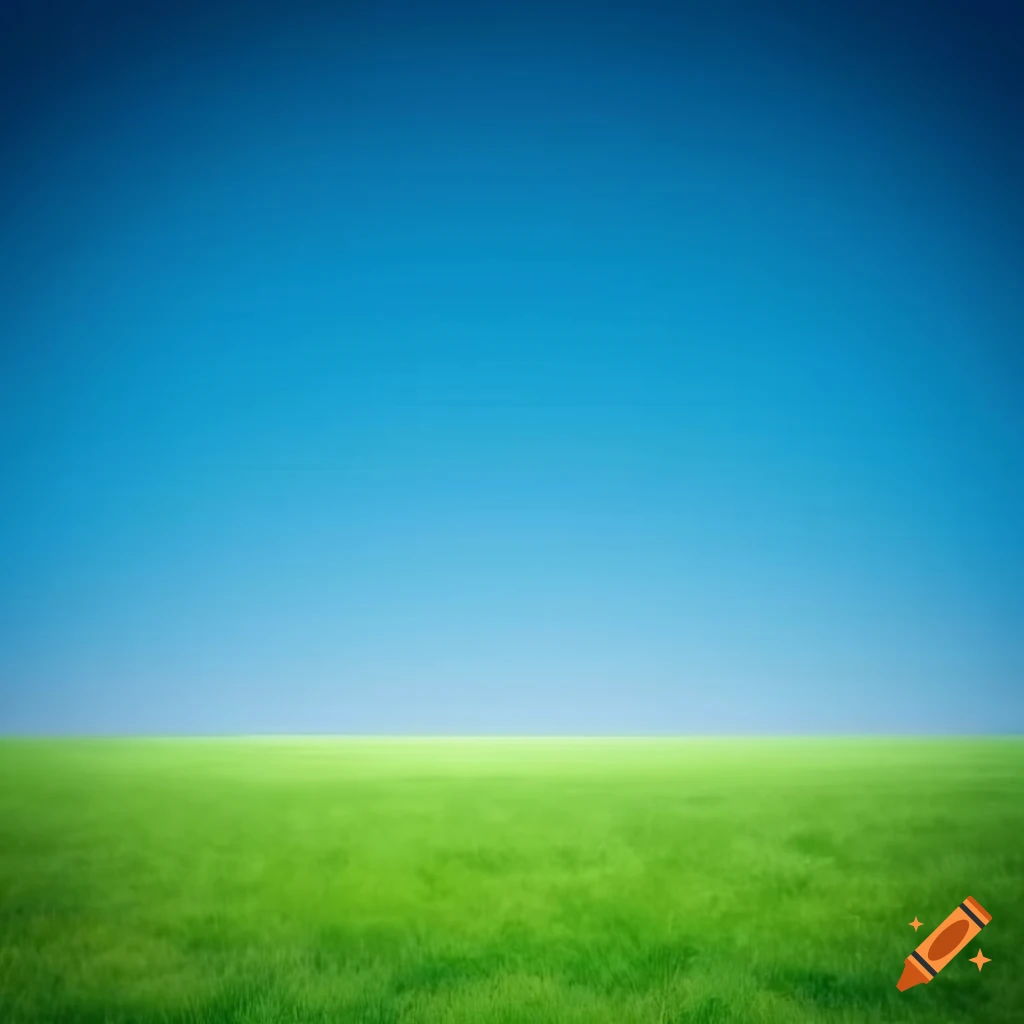 Wide open grass field under a clear blue sky