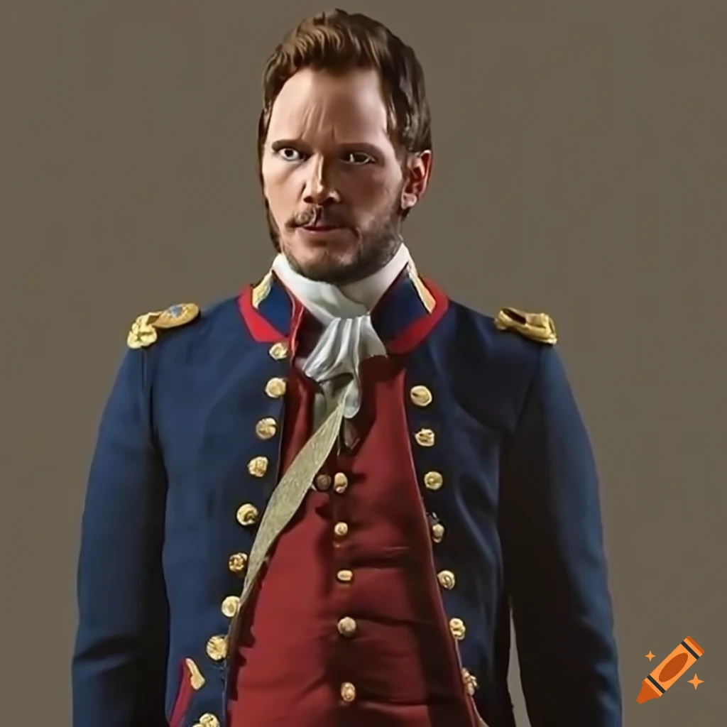 Hyperrealistic portrait of chris pratt as george washington