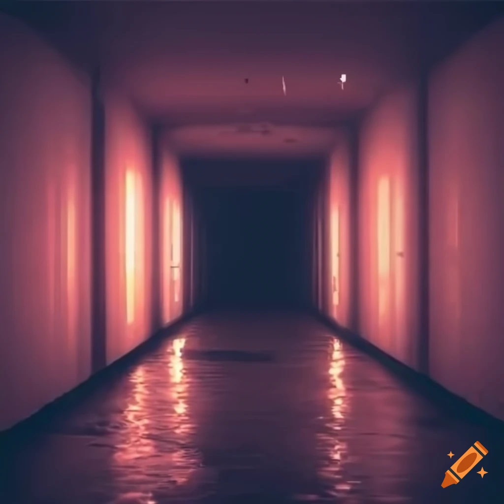 Artwork depicting a run through the levels in the backrooms on Craiyon