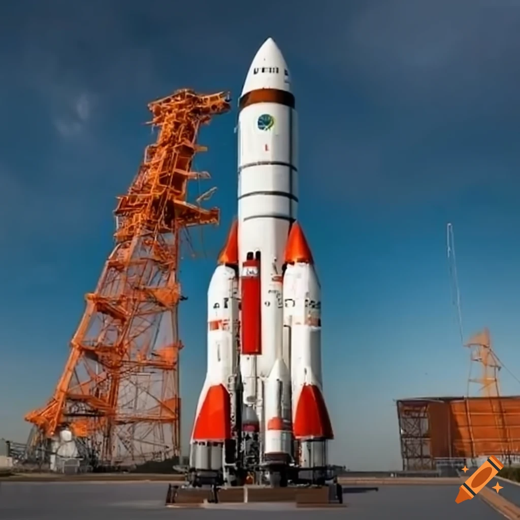 Image of a space base and rocket launchpad