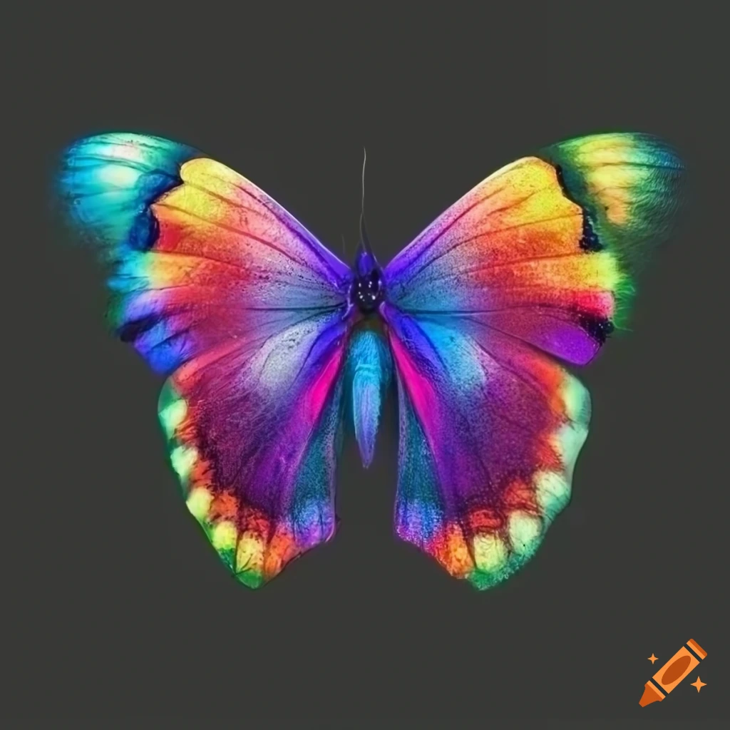 Colorful butterfly on black background