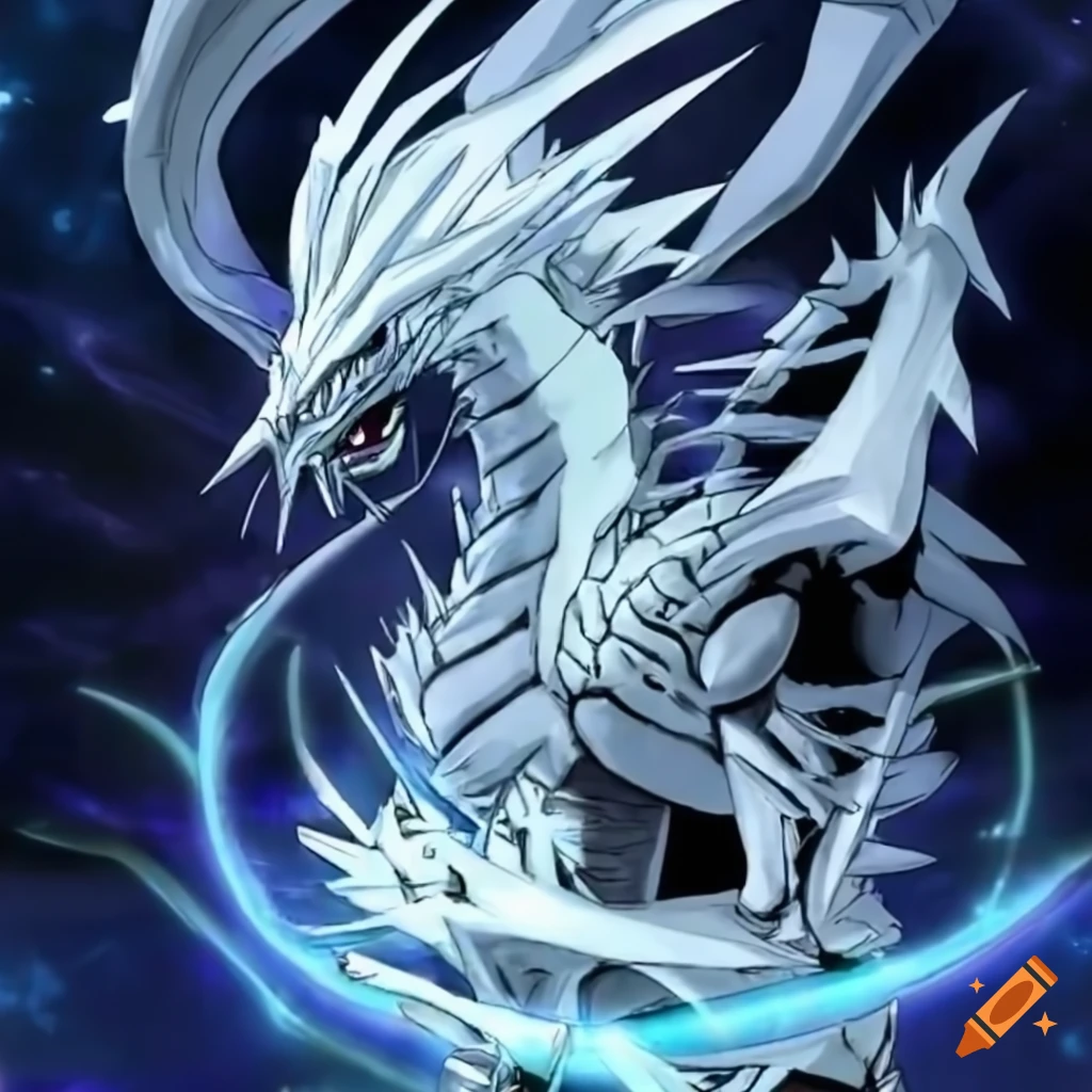 Image of an angry white dragon with silver wings