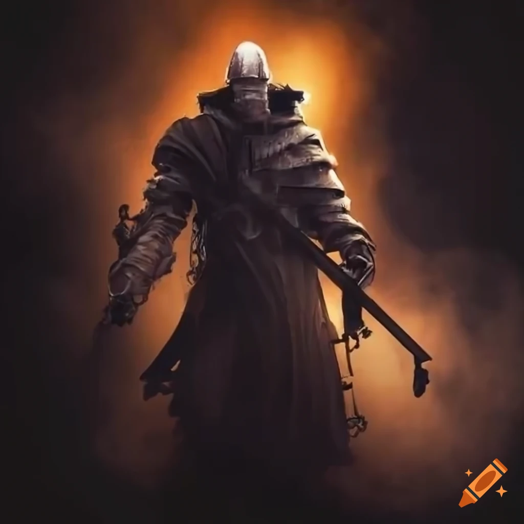 Epic design of a marksman in a smokey background