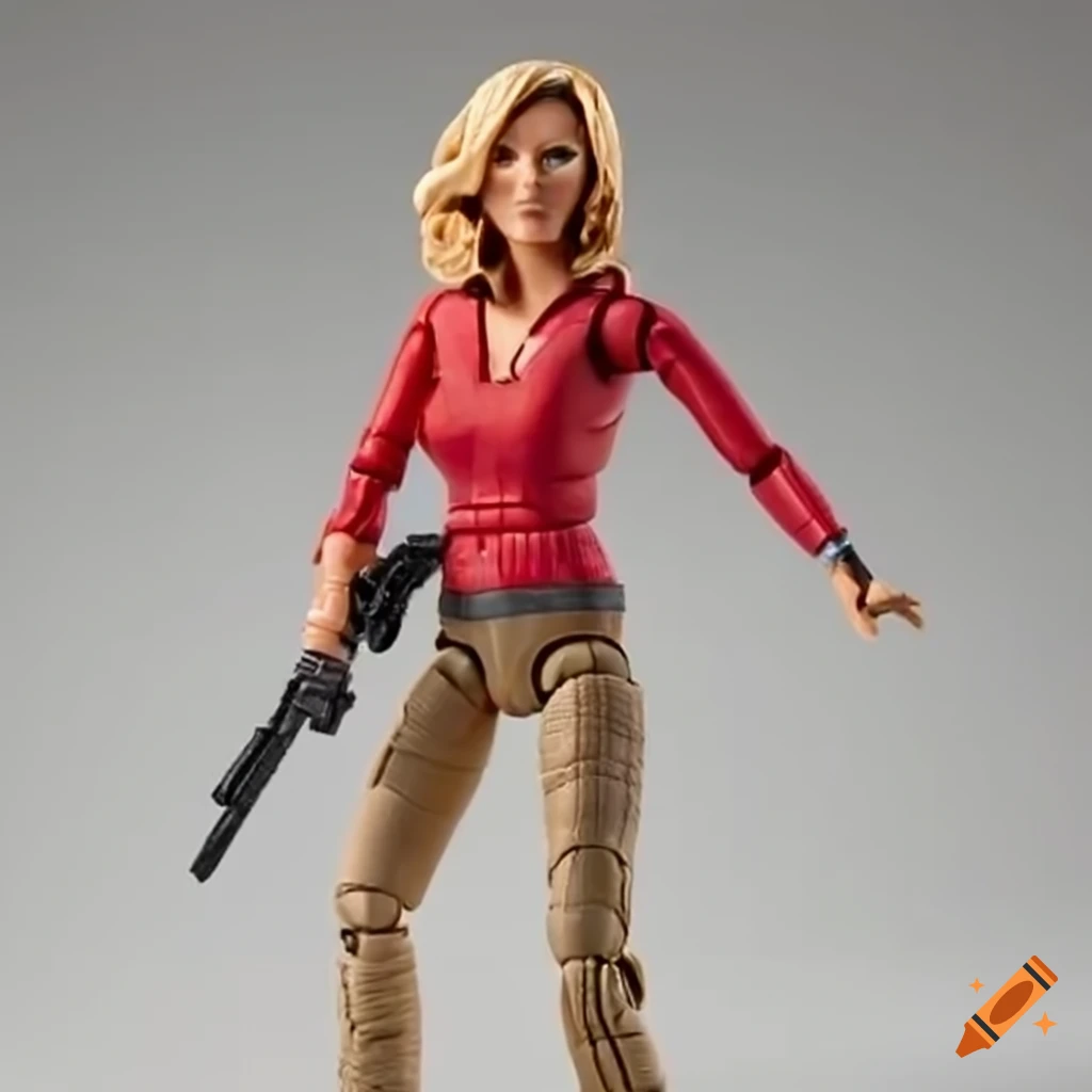 Blonde Meteorologist Stephanie Abrams action figure on Craiyon