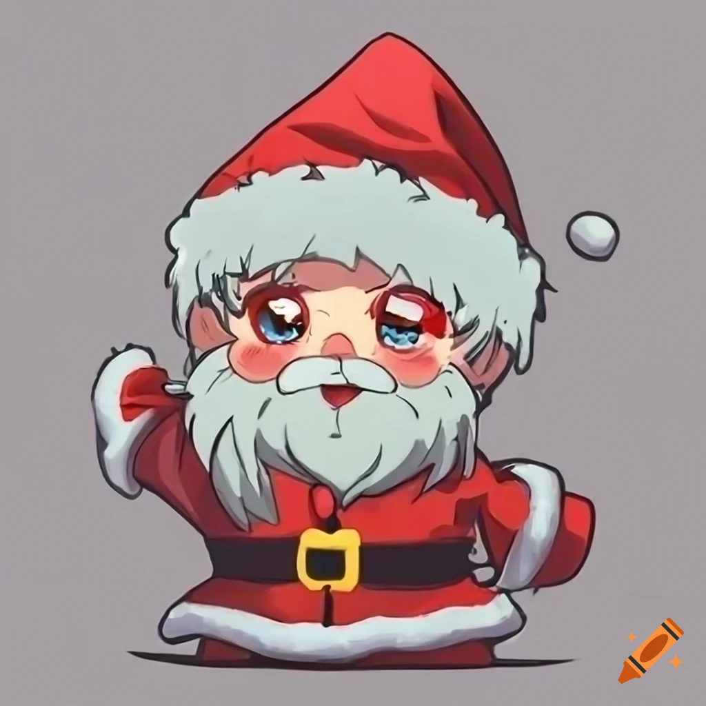 Cute chibi santa claus illustration