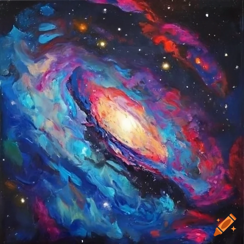 Oil painting of a distant galaxy on Craiyon