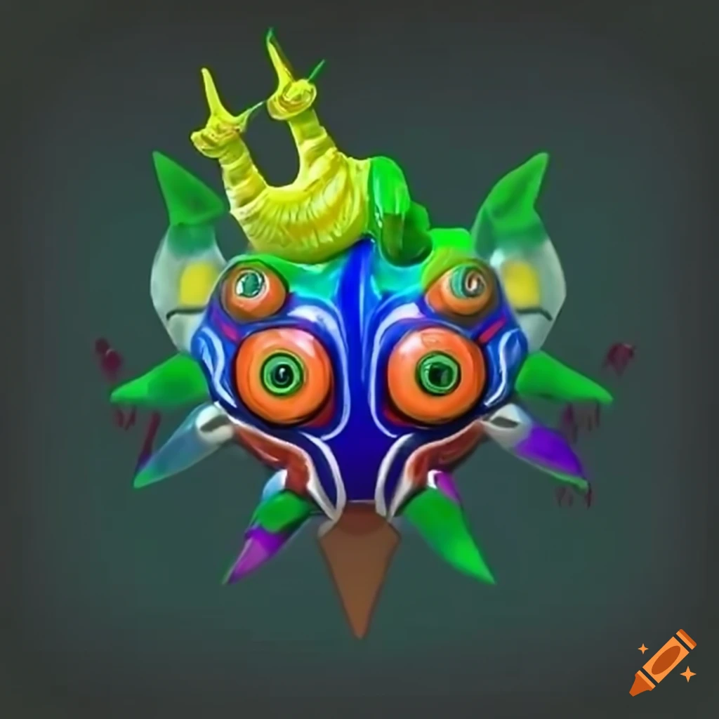 Symmetrical snail machines inspired by majora's mask on Craiyon