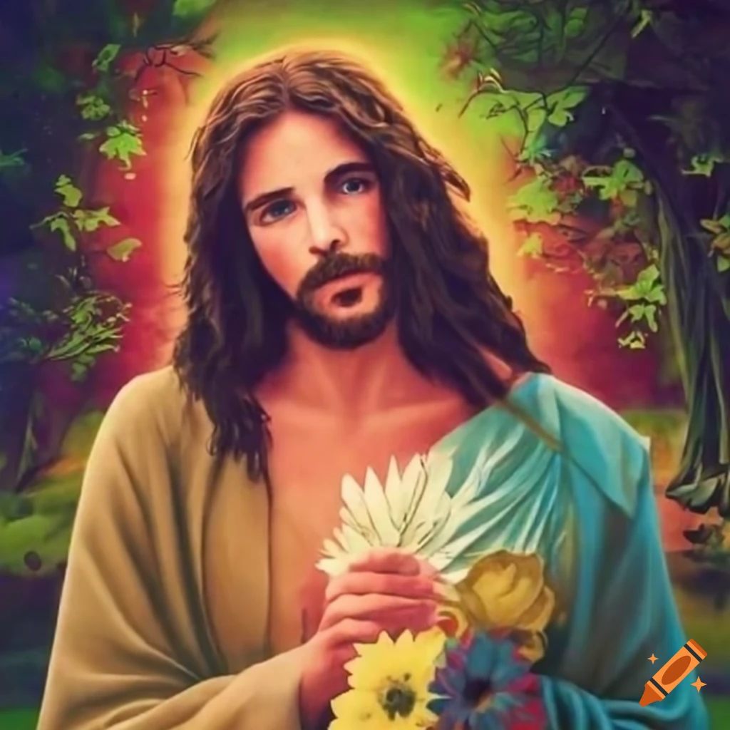 Hippie-inspired depiction of jesus