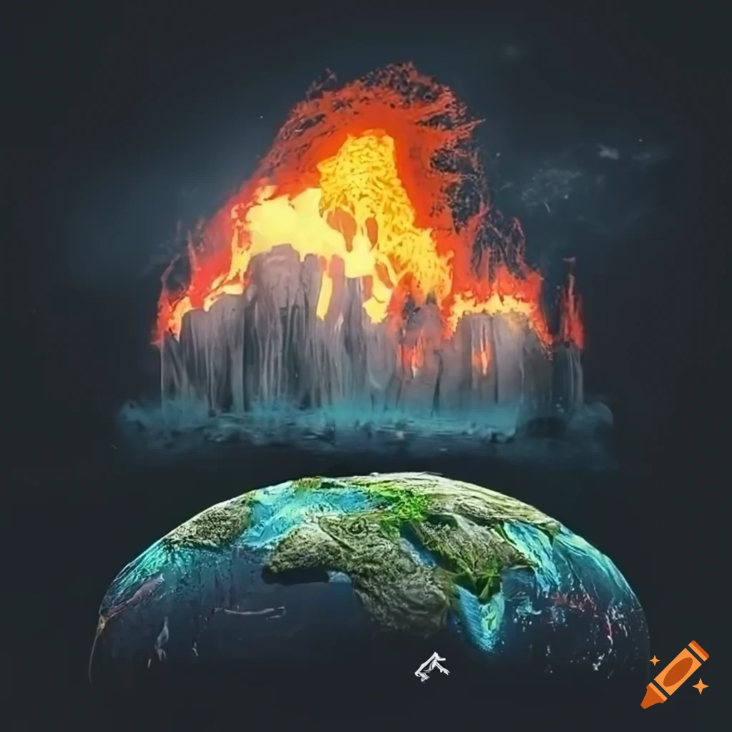 T-shirt design with natural disaster theme