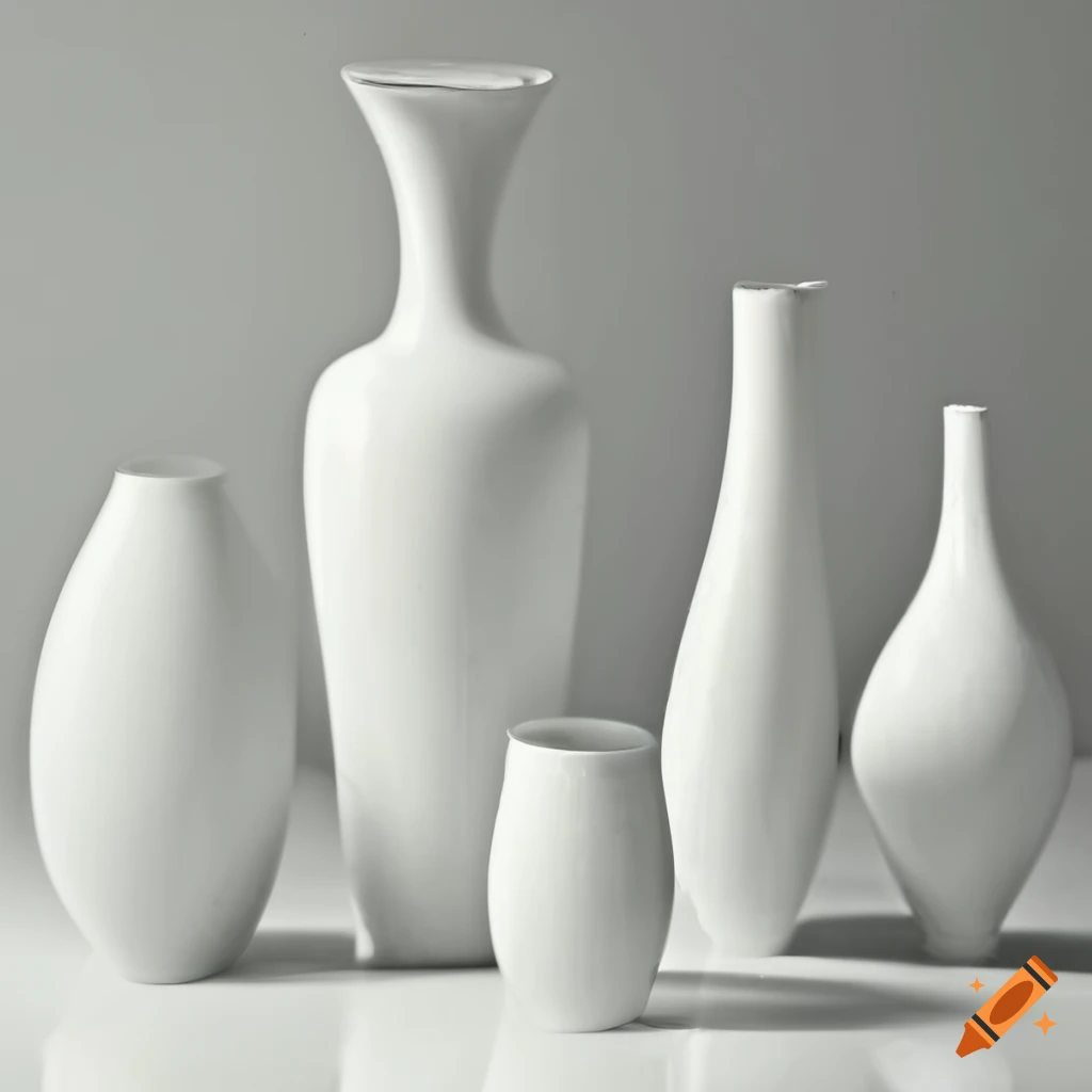 Collection of white vases