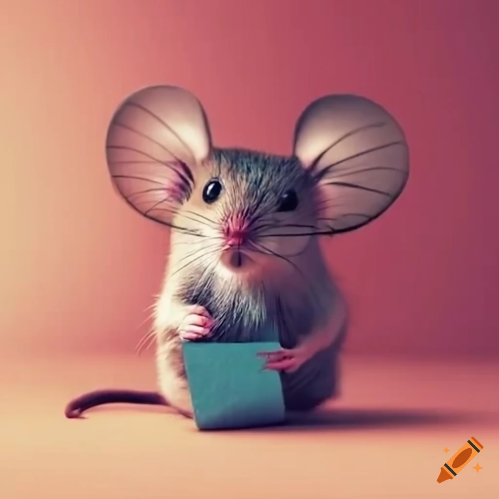 Mouse sneaking out of a classroom on Craiyon