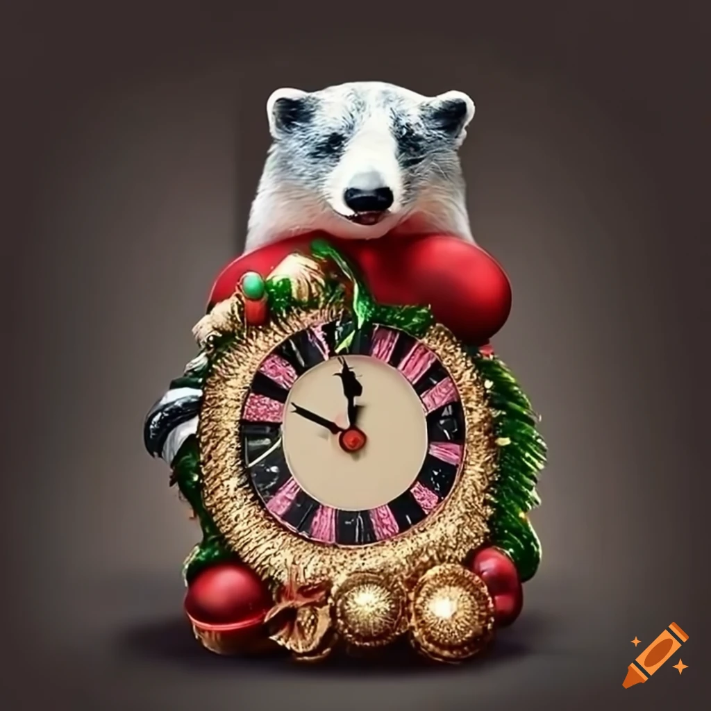 Christmas badger clock