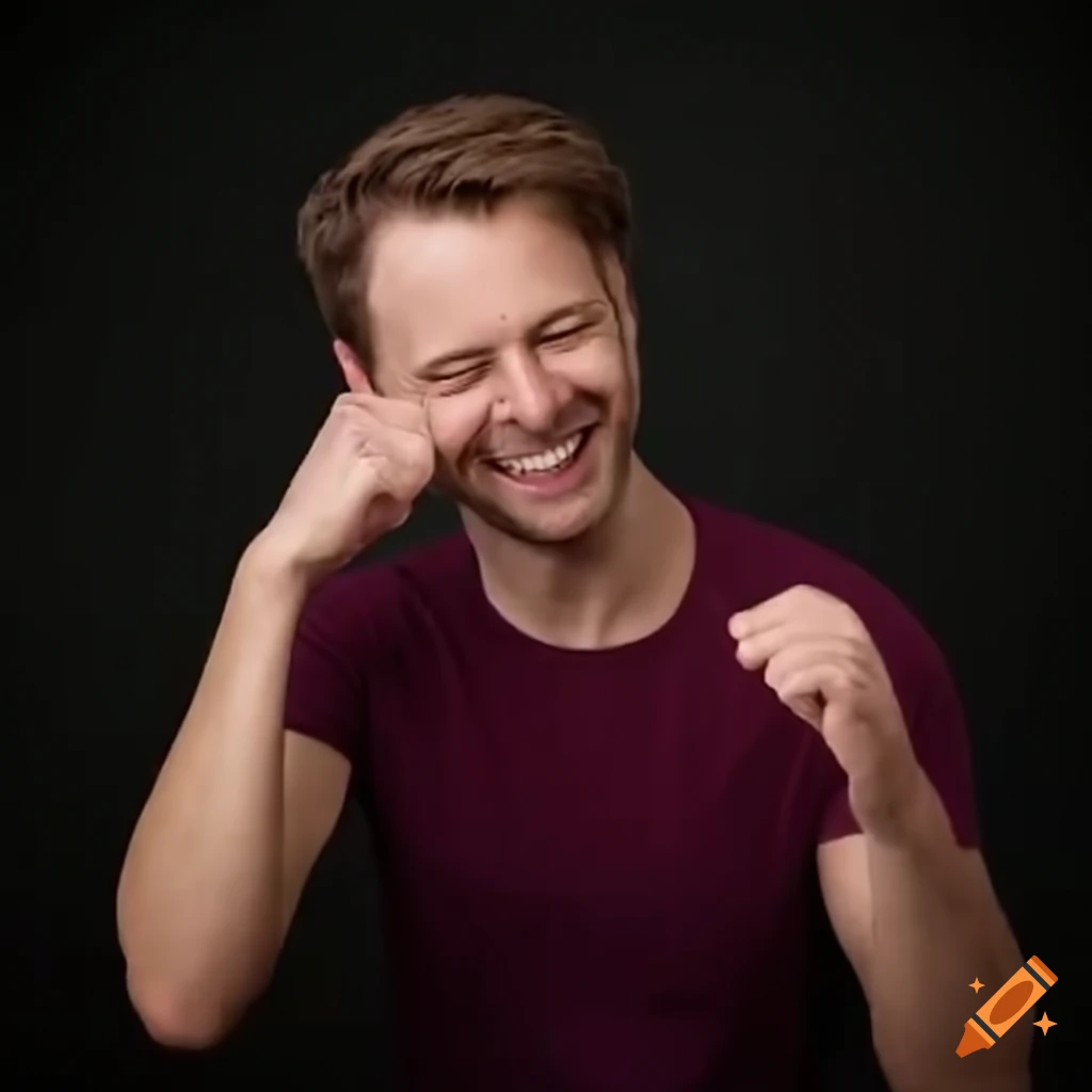 Handsome man laughing