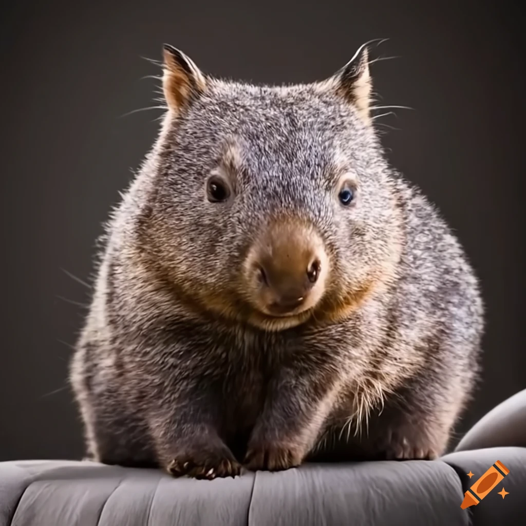 Wombat relaxing on a couch on Craiyon
