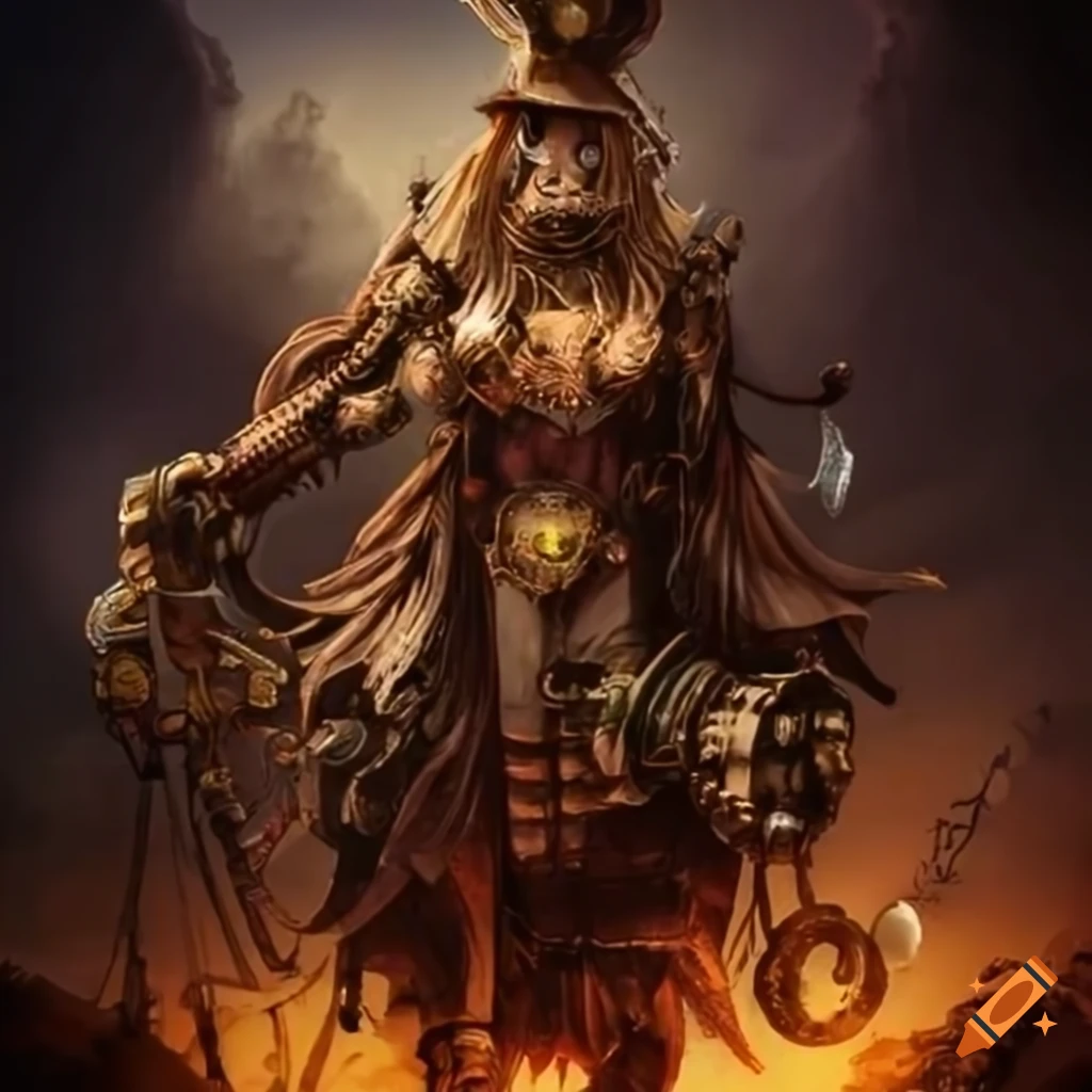 Steampunk illustration of a grappling hook