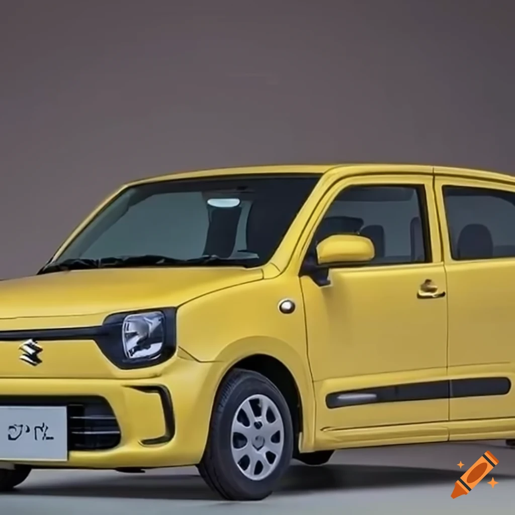 2028 suzuki alto concept car in light yellow color on Craiyon