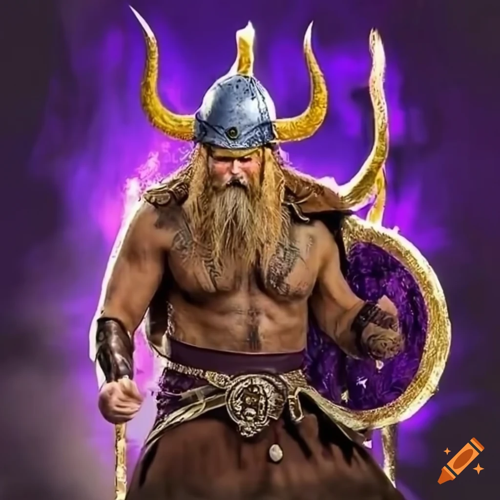 Minnesota Viking warrior and fierce wolf in battle on Craiyon