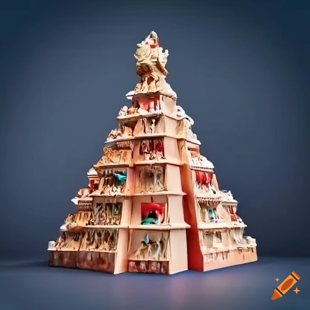 Unique sculpture of a pyramid-shaped Santa Claus on Craiyon