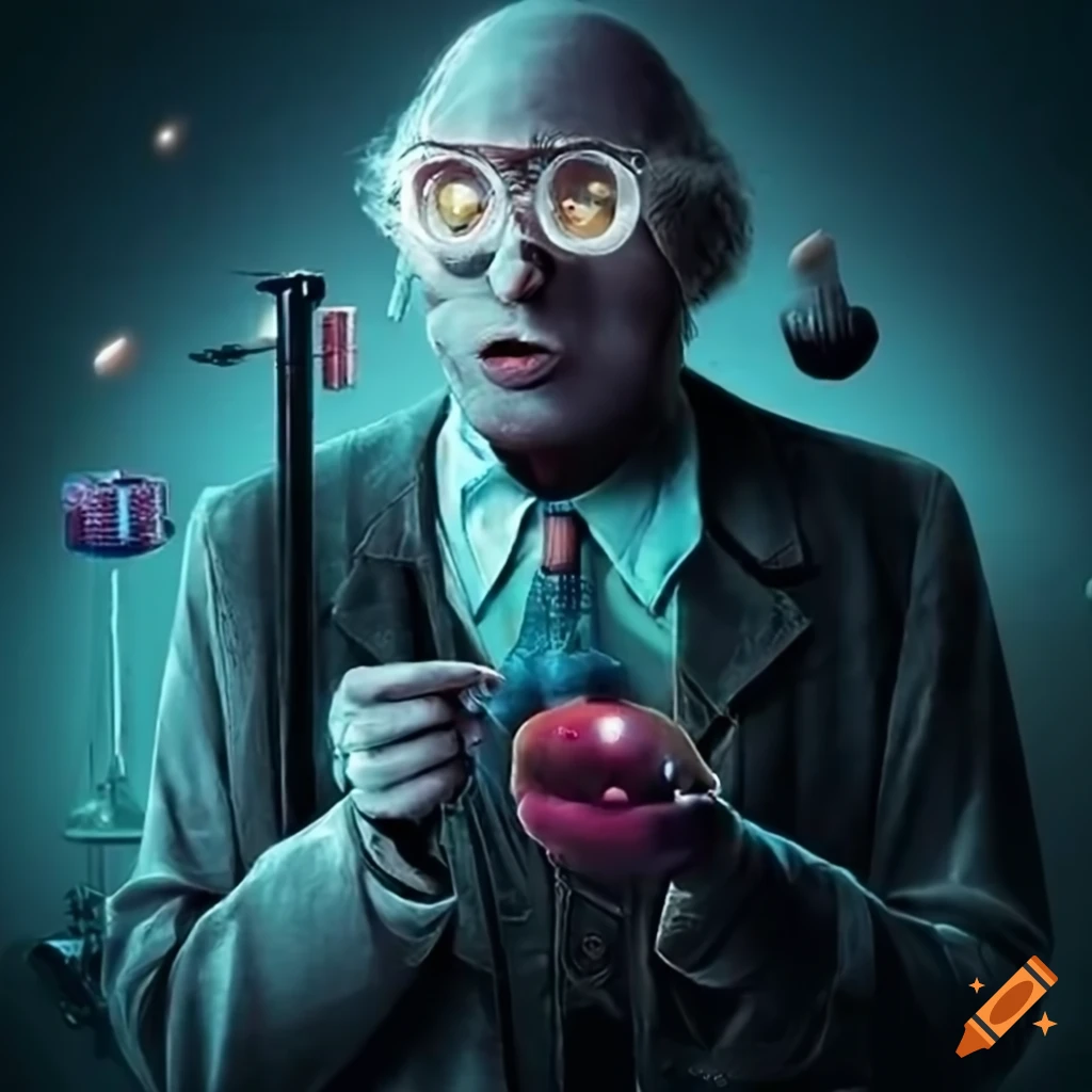 Poster for a mad scientist comedy movie on Craiyon