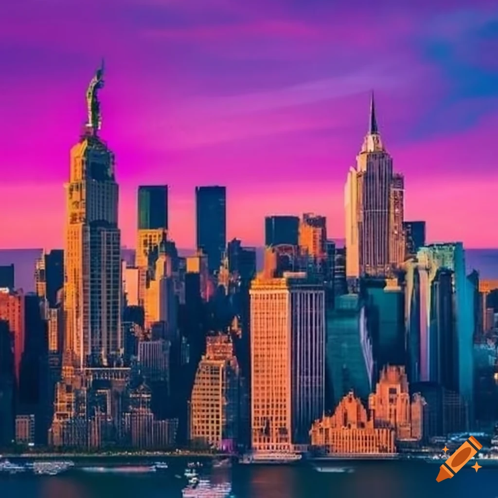 Vibrant new york city with musical vibes