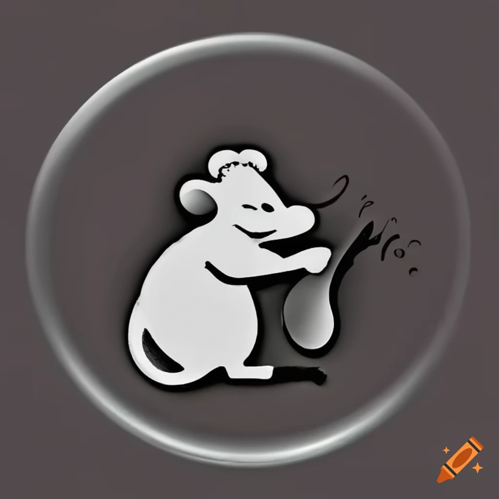 Logo of a mouse chef with musical notes as seasoning on Craiyon