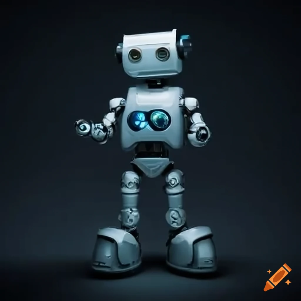 Illustration of a happy robot with hidden gears on Craiyon