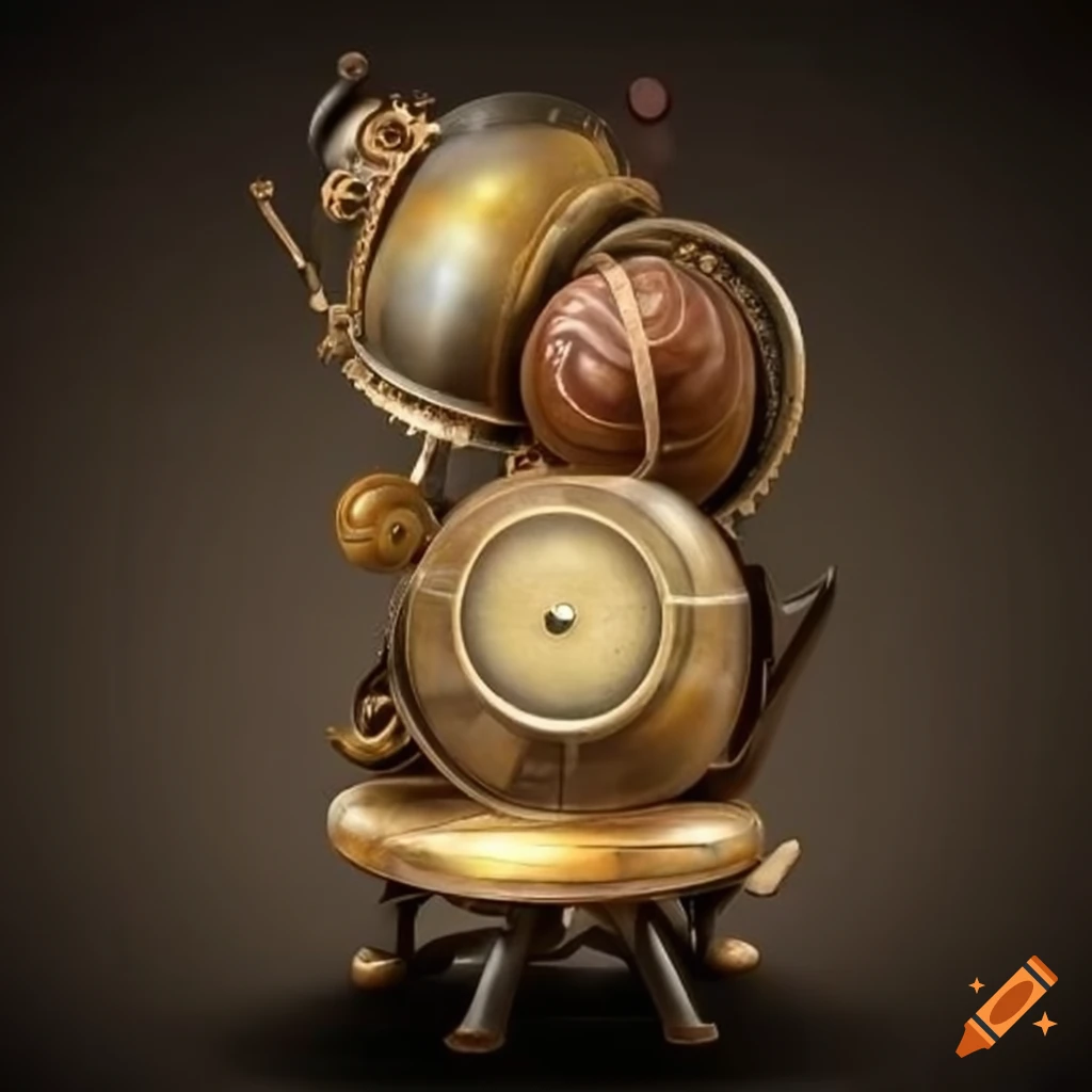 Steampunk art deco style snail machines
