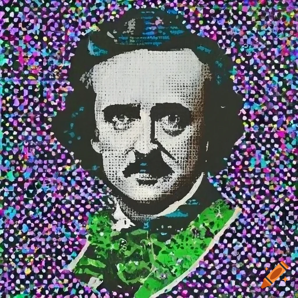 Dotted art portrait of edgar allan poe