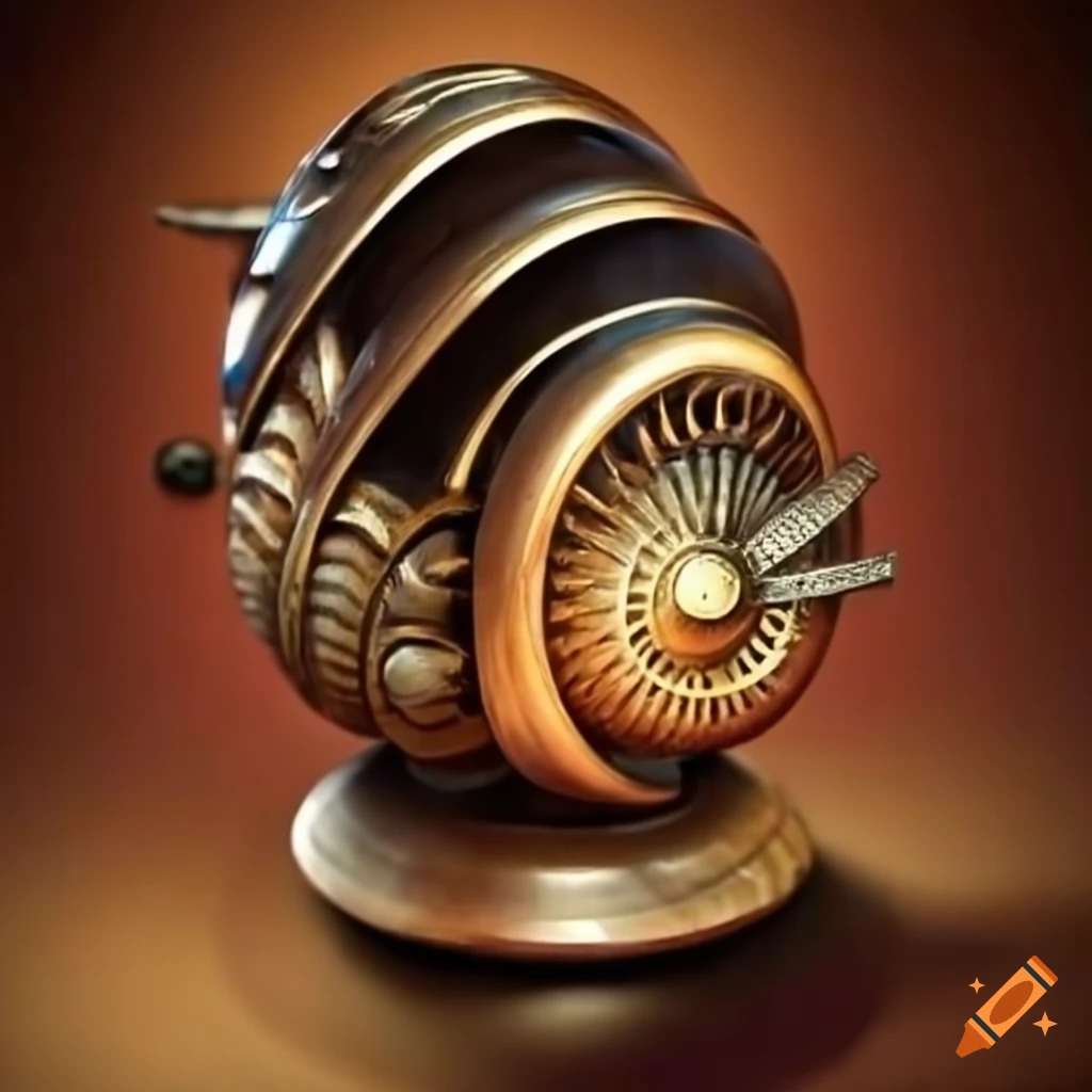 Steampunk art deco style snail machines