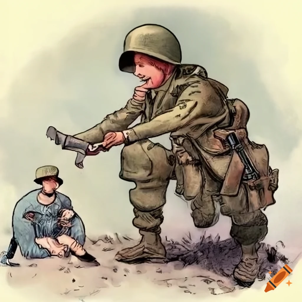 Political cartoon depicting world war 1