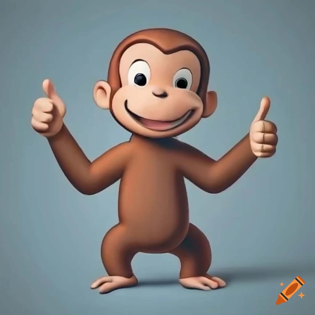 Curious george giving a thumbs up on Craiyon