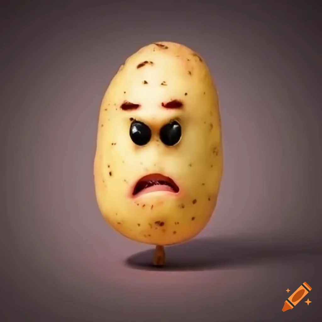 Angry potato with a human face on Craiyon