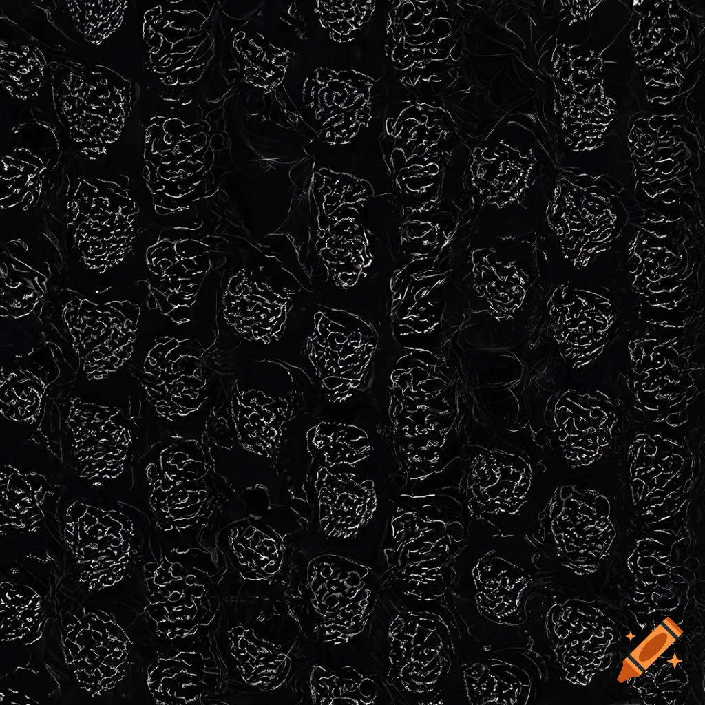 Black kitty pattern with intricate details