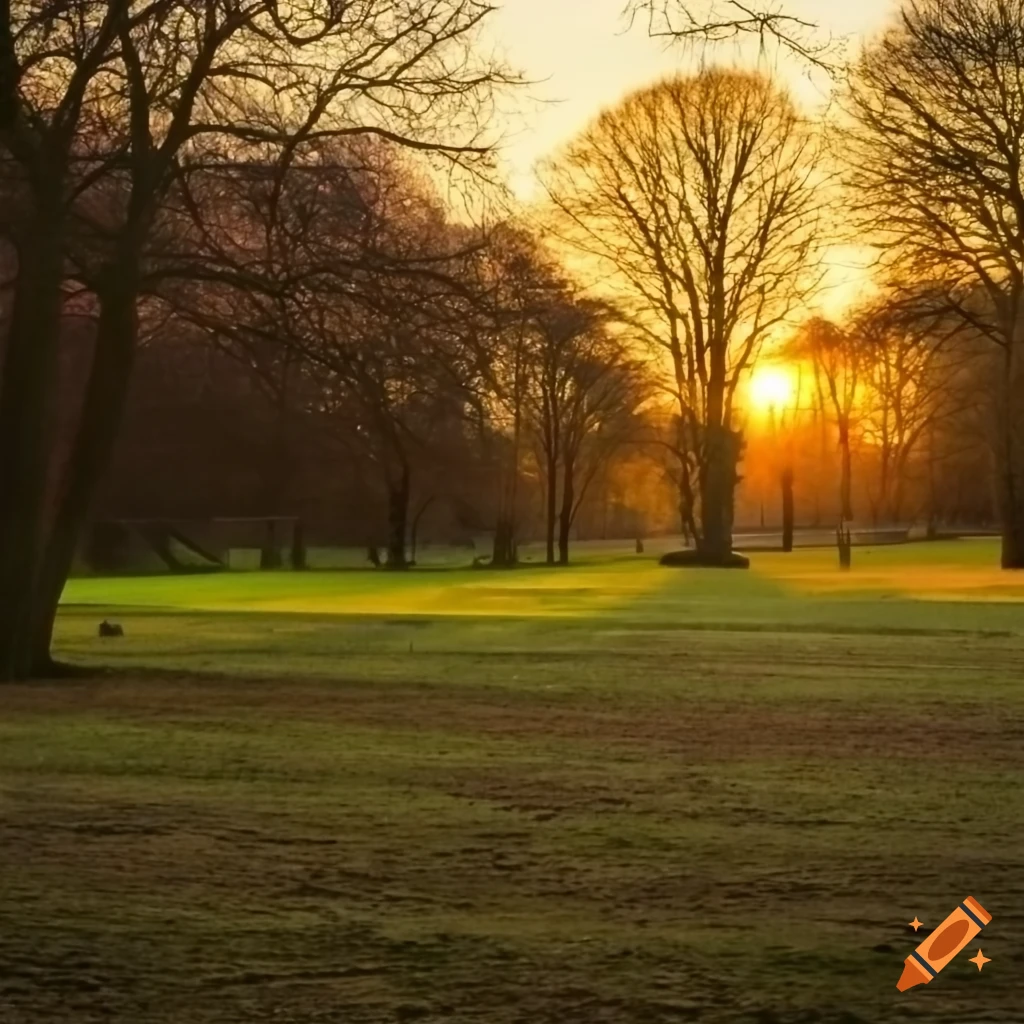 Sunset view of knighton park in leicester, england on Craiyon