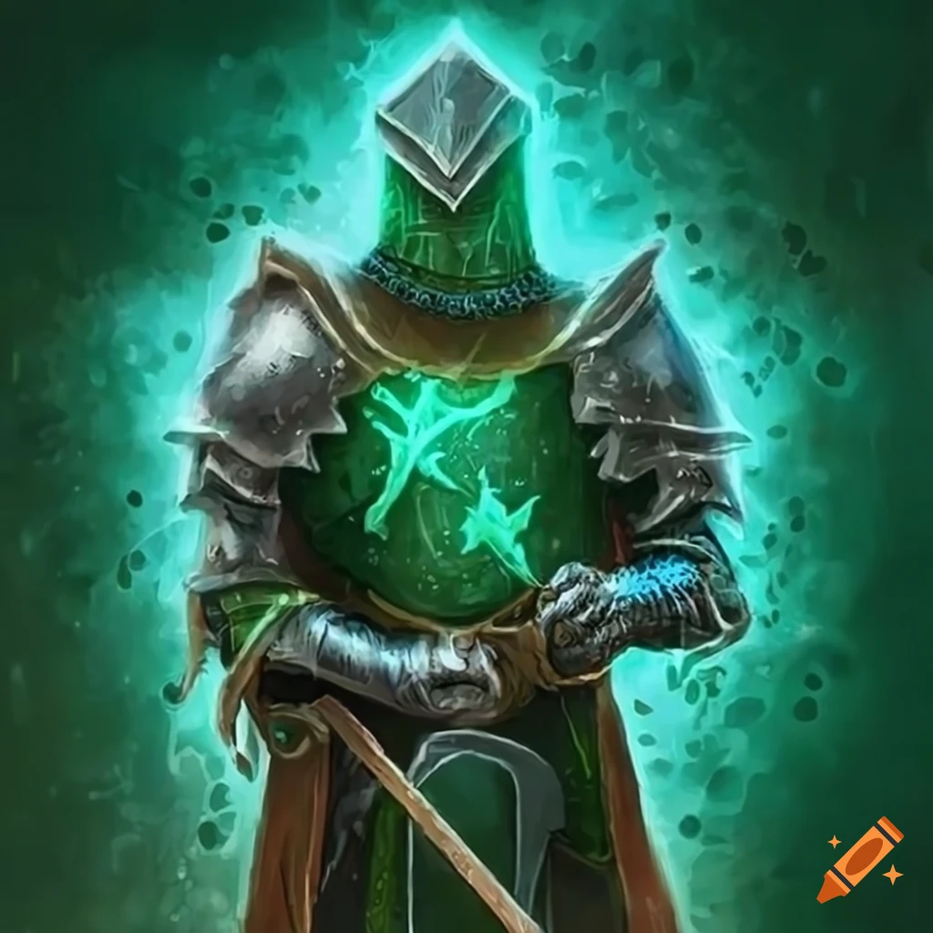 Knight with glowing runes on his armor on Craiyon