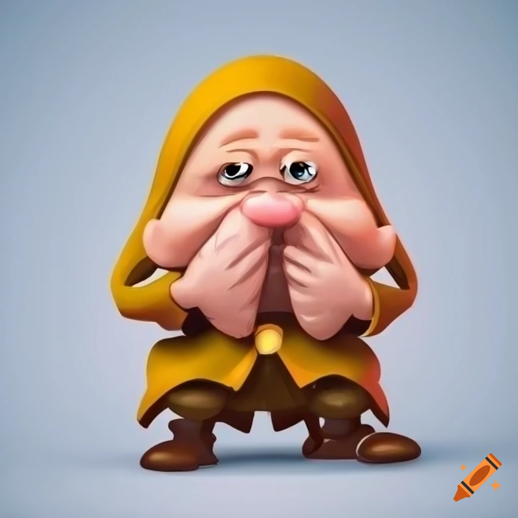 Cartoon dwarf picking his nose on Craiyon