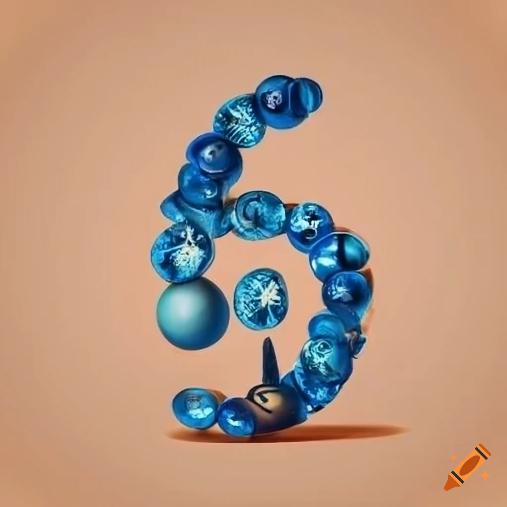 Blue alchemy of life text on cream background