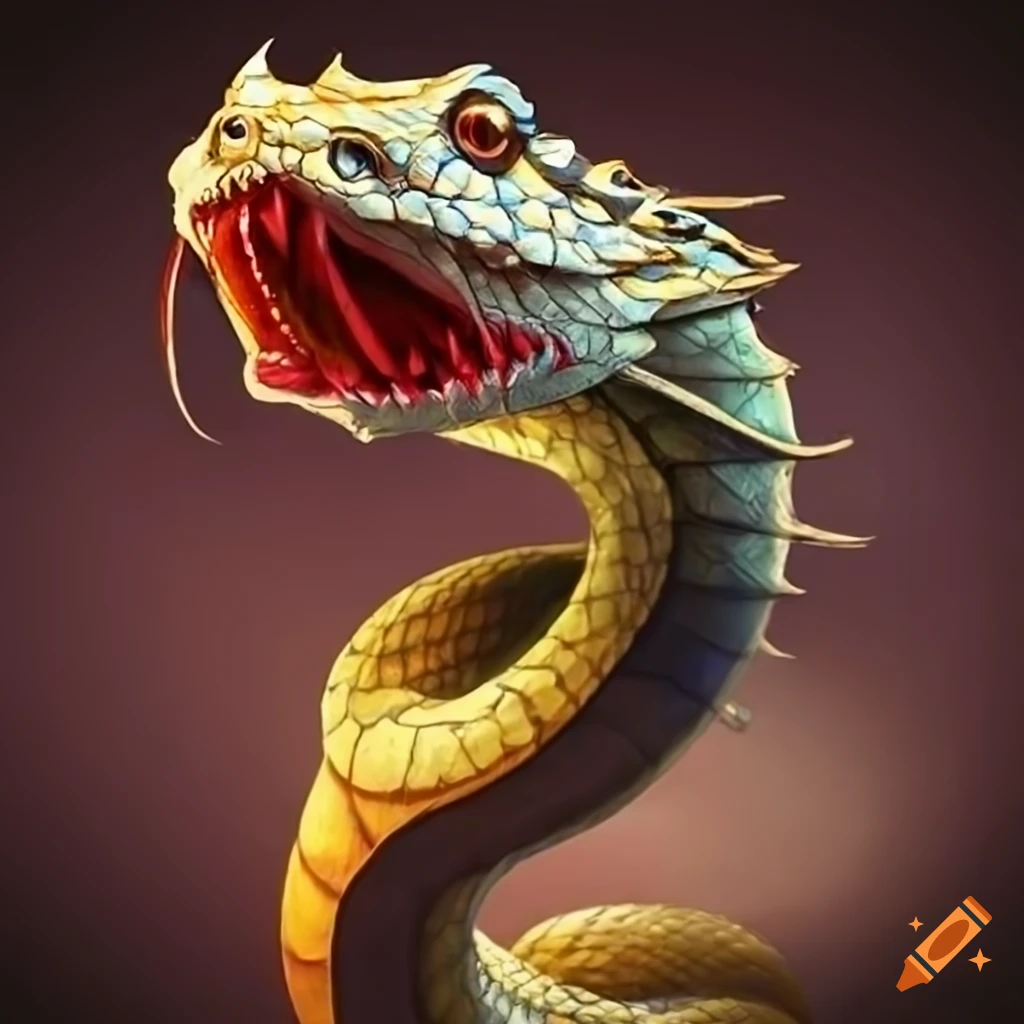 Illustration of a dragon snake on Craiyon