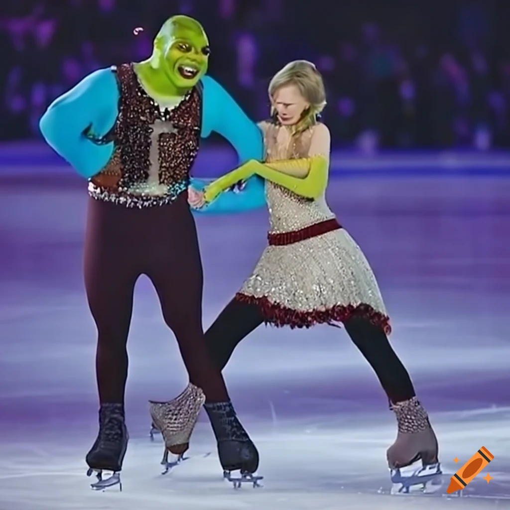 Shrek and taylor swift ice skating competition